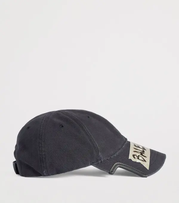 Balenciaga Cotton Twill Logo Cap - Black