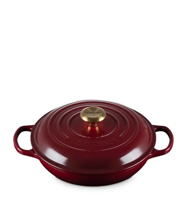 LE CREUSET Cast Iron Shallow Casserole Dish - Burgundy