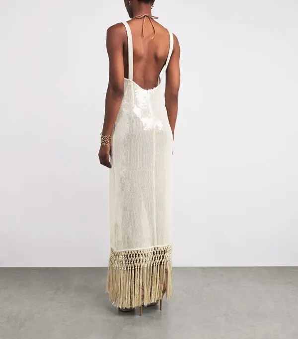 TALLER MARMO Agrigento Disco Maxi Dress - Silver