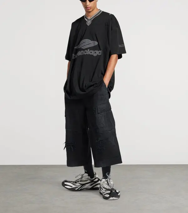 Balenciaga Oversized Logo T-shirt - Black