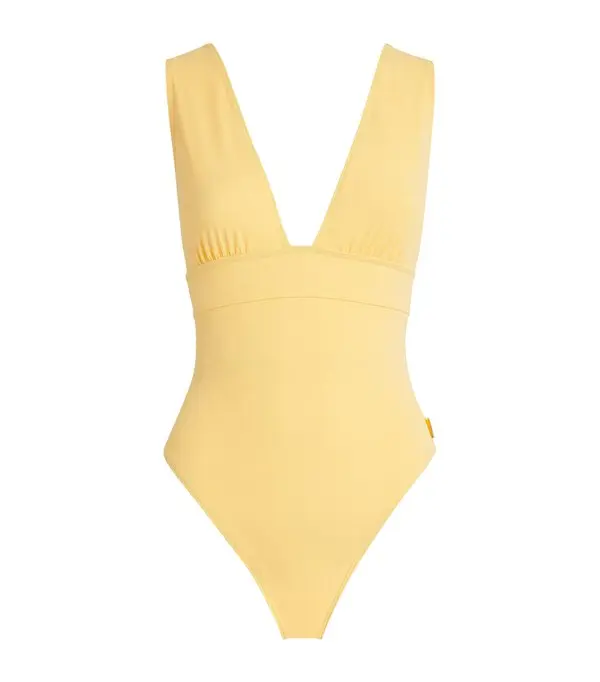 Shan Plunge Neck One Piece Swimsuit - Yellow