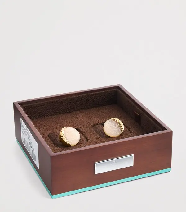 Tateossian Rose Gold And Agate Cufflinks