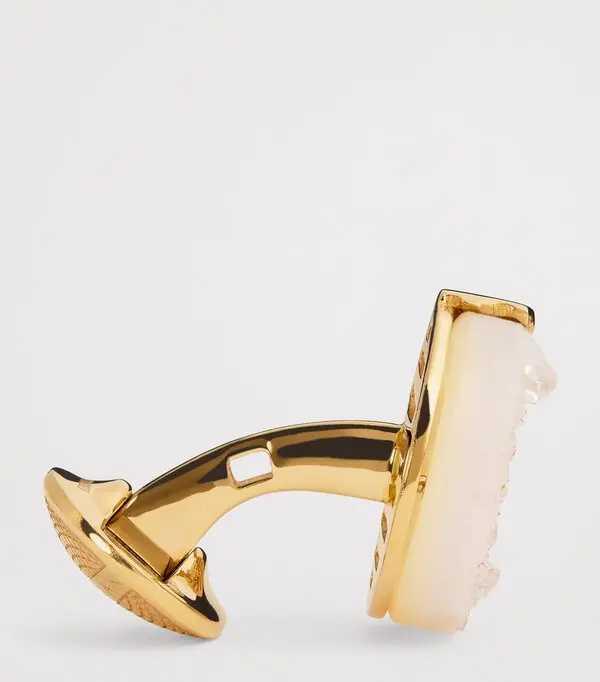 Tateossian Rose Gold And Agate Cufflinks
