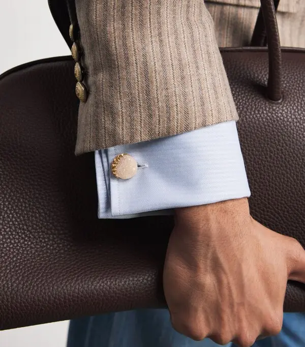 Tateossian Rose Gold And Agate Cufflinks