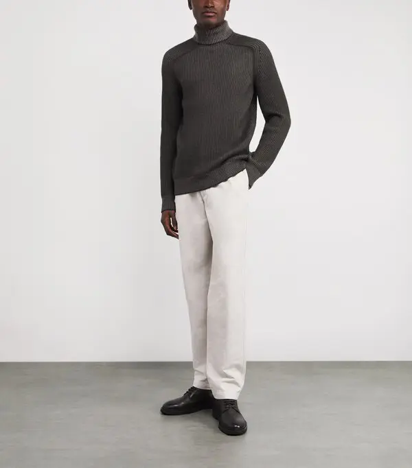 Sease Cotton Twill Summer Trousers - Grey