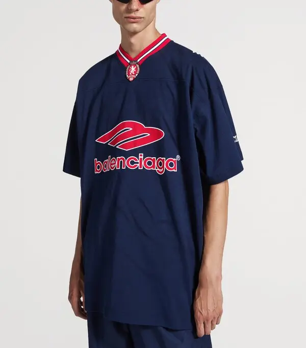 Balenciaga 3b Sports Icon Cotton T-shirt - Blue