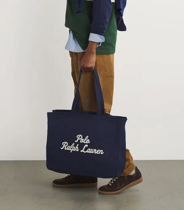 Polo Ralph Lauren Cotton Logo Tote Bag - Navy