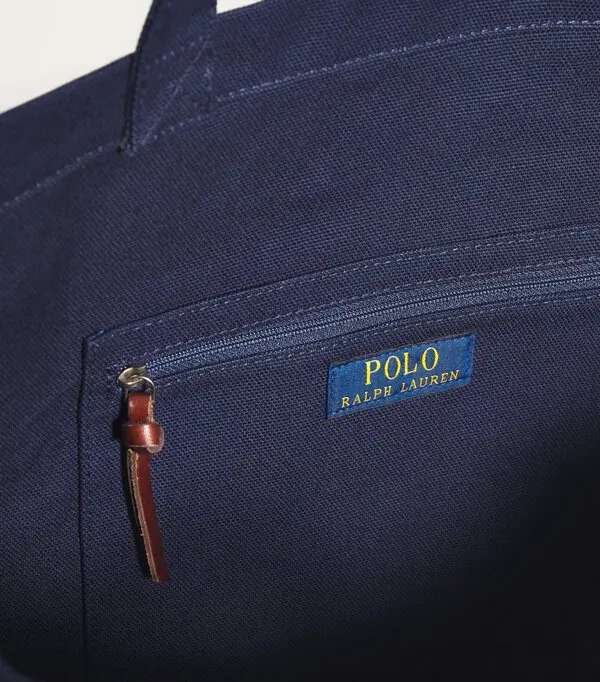 Polo Ralph Lauren Cotton Logo Tote Bag - Navy