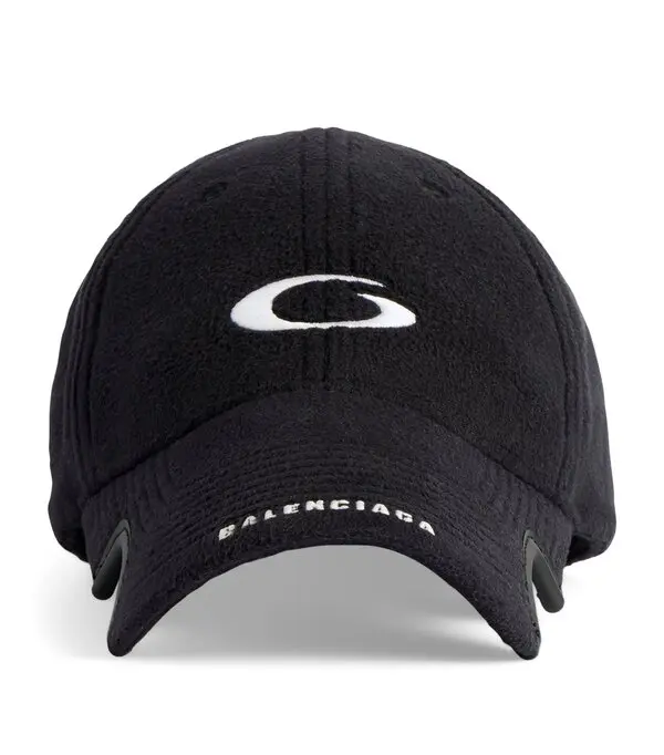 Balenciaga Twill Logo Baseball Cap - Black