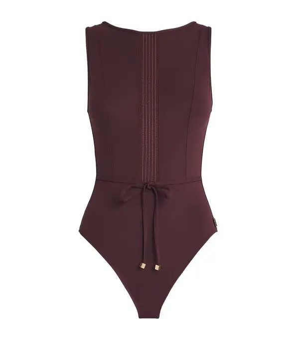 Shan Mesh Panel Swimsuit - Burgundy