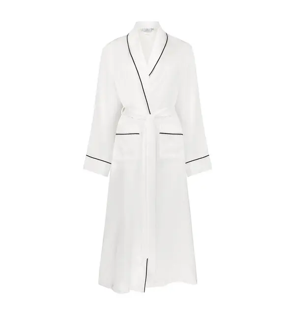 Gingerlily Large Mulberry Silk Dressing Gown - Ivory