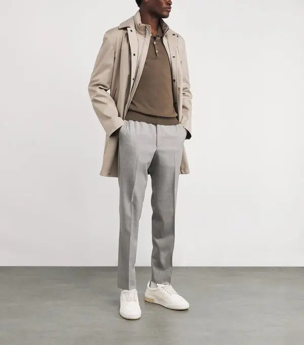 Canali Water-resistant Car Coat With Detachable Insert