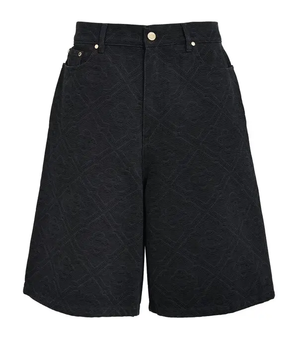 Casablanca Laser Monogram Denim Shorts