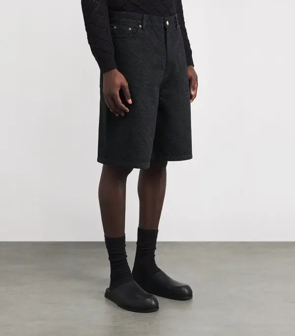 Casablanca Laser Monogram Denim Shorts
