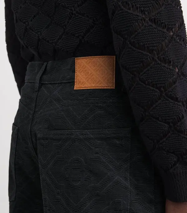 Casablanca Laser Monogram Denim Shorts