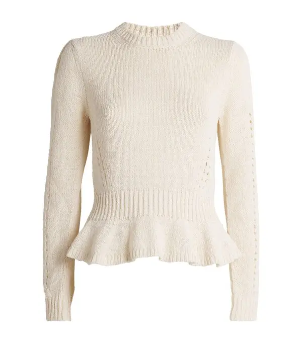 Ulla Johnson Cotton-blend Peplum Aurelie Sweater