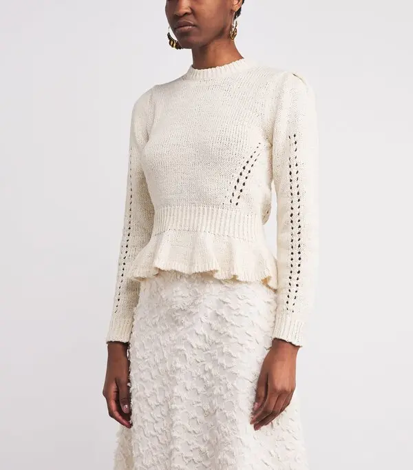 Ulla Johnson Cotton-blend Peplum Aurelie Sweater