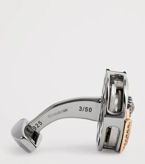 Tateossian Sterling Silver And Diamond Cufflinks