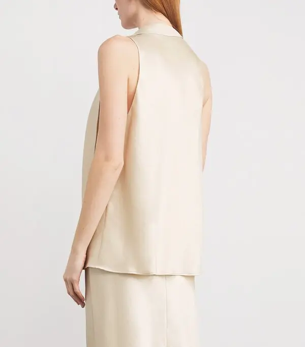 Vince Satin Scarf-detail Top