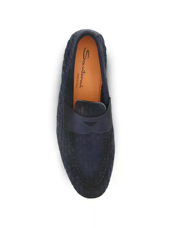Santoni Woven Strap Loafers