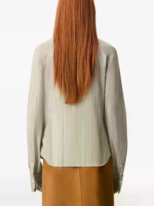 AMI Paris Cotton Long Sleeve Ruffled Shirt