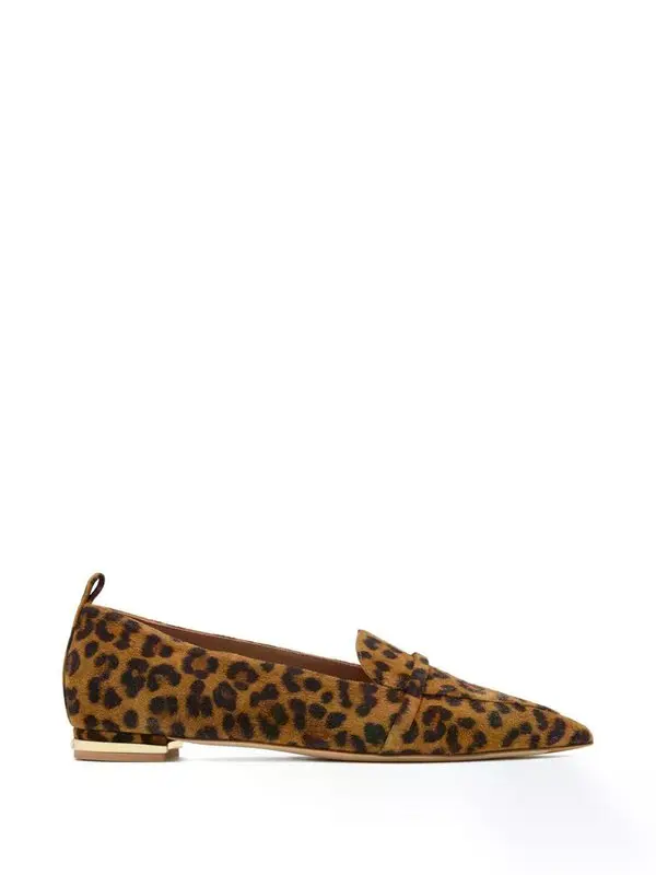 MALONE SOULIERS Dora Animal-print Loafers - Brown