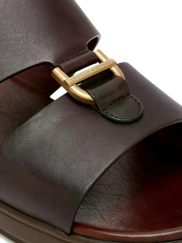 Brunello Cucinelli Buckle Strap Sandals - Brown