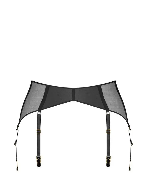 MAISON CLOSE Sheer Garter Belt - Black