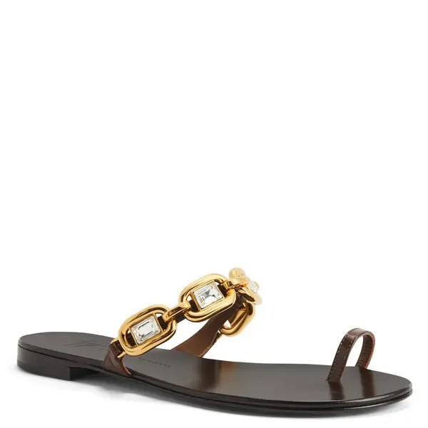 GIUSEPPE ZANOTTI Insomnya Flat Sandals - Brown