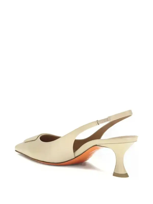 Santoni Almond Toe Taylor Pumps - Neutrals