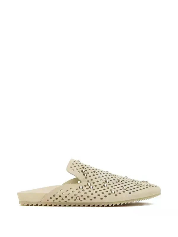 PEDRO GARCIA Perforated Embellished Mules - Neutrals
