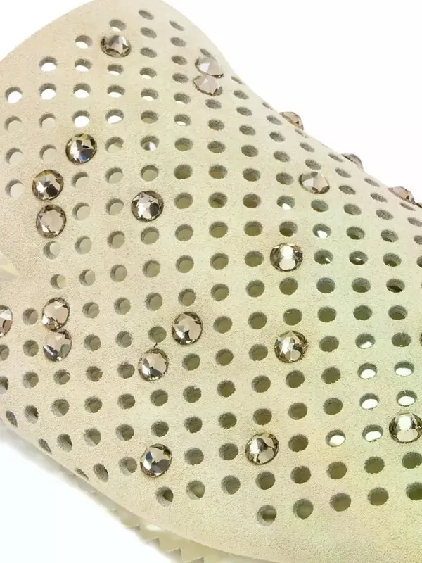 PEDRO GARCIA Perforated Embellished Mules - Neutrals