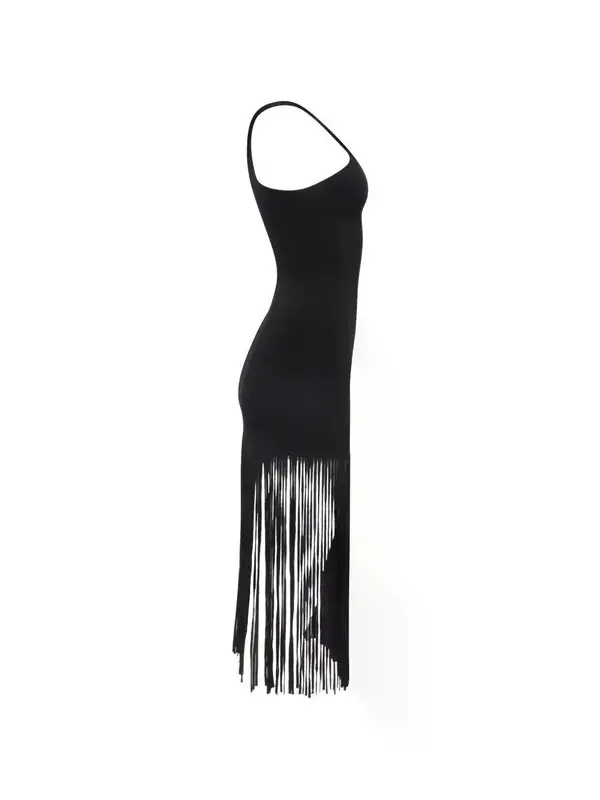 sandro asymmetric fringed dress Sandro Asymmetric Fringe Hem Dress