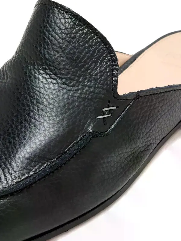 FORSA Topstitched Leather Mules