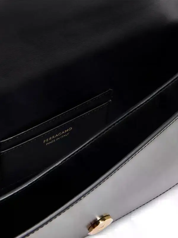 FERRAGAMO Logo Shoulder Bag - Black