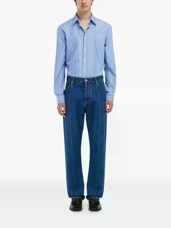 FERRAGAMO Striped Button Poplin Shirt