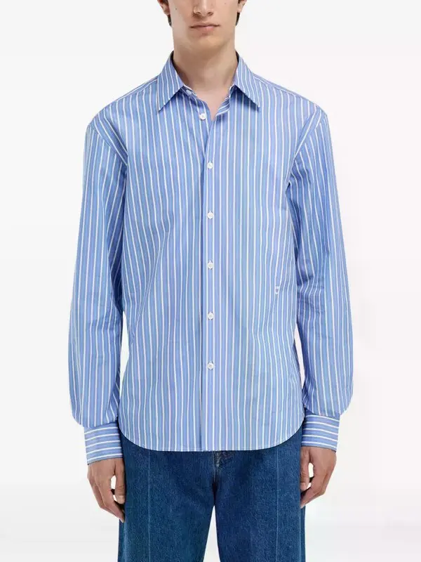 FERRAGAMO Striped Button Poplin Shirt