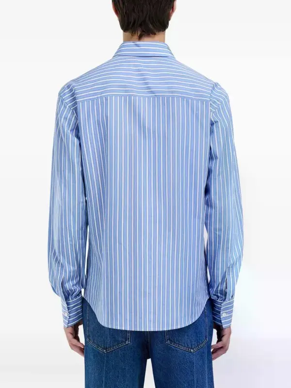 FERRAGAMO Striped Button Poplin Shirt
