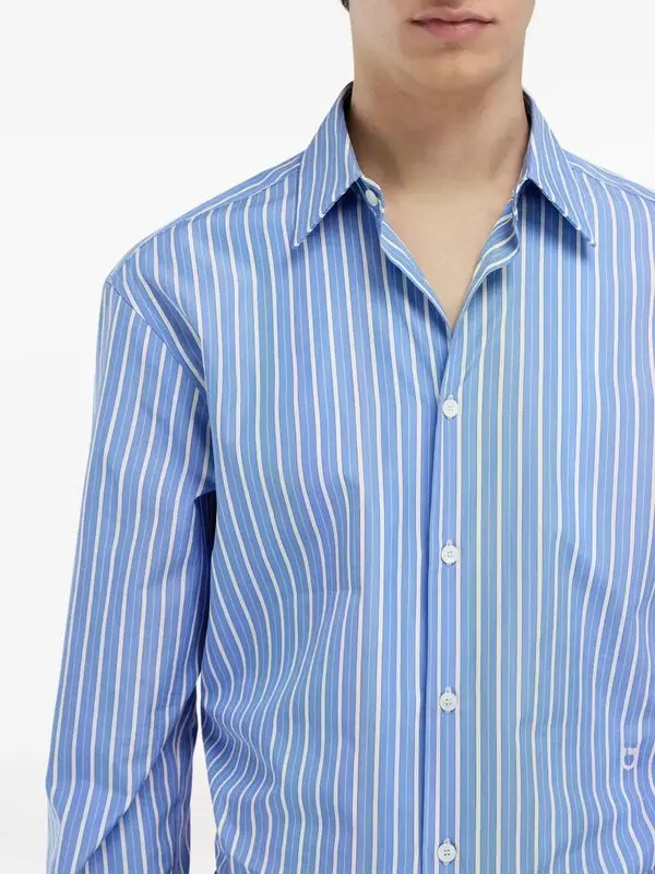FERRAGAMO Striped Button Poplin Shirt