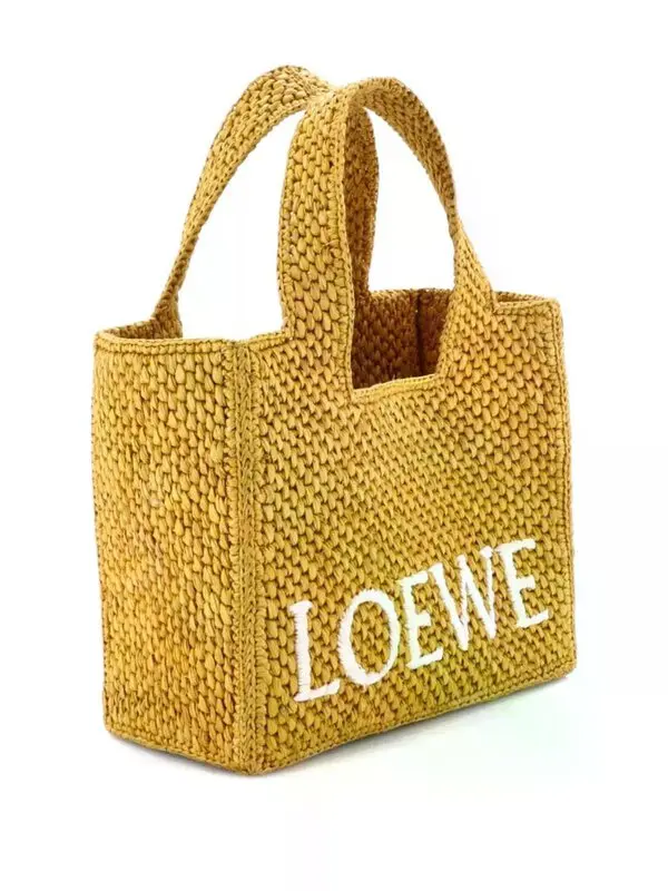 Loewe Paula's Ibiza Logo Convertible Raffia Small Tote Bag