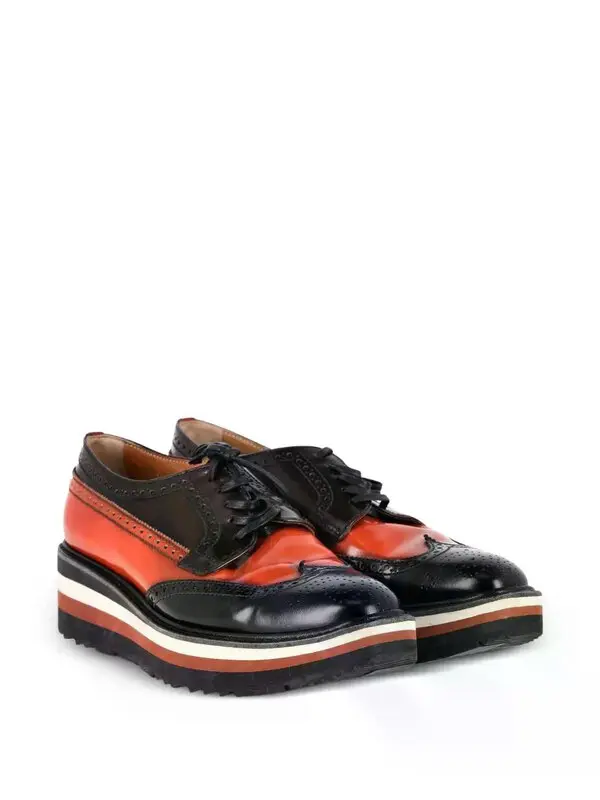 Prada Brogue Platform Derby Shoes