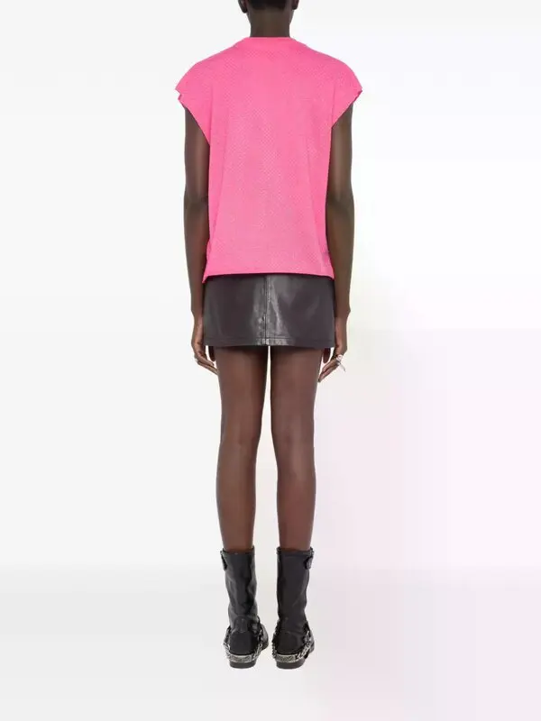 Zadig&Voltaire Cloe Rhinestone Round-neck T-shirt - Pink