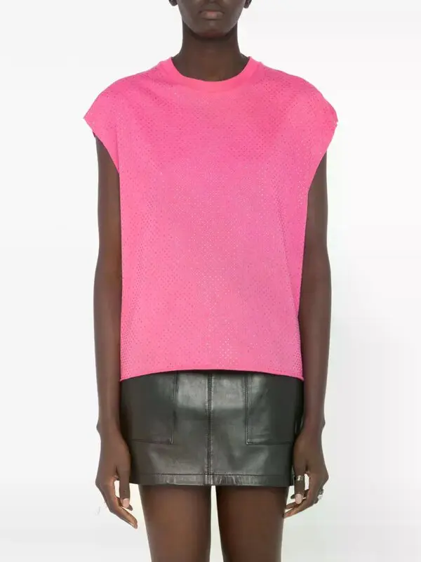 Zadig&Voltaire Cloe Rhinestone Round-neck T-shirt - Pink