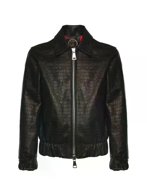 GIULIANO GALIANO Crocodile-effect Zip Jacket