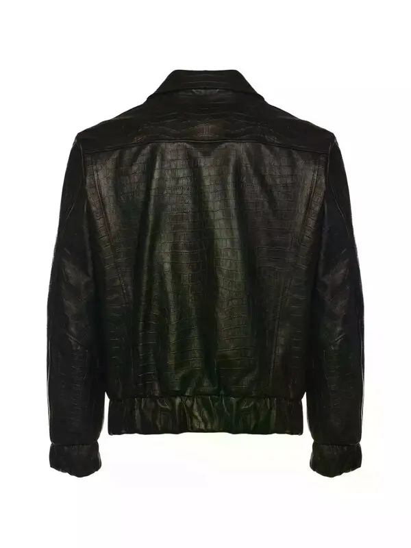 GIULIANO GALIANO Crocodile-effect Zip Jacket