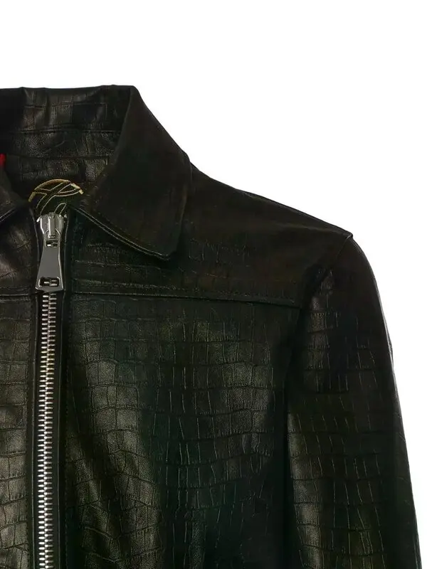 GIULIANO GALIANO Crocodile-effect Zip Jacket