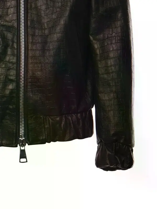 GIULIANO GALIANO Crocodile-effect Zip Jacket