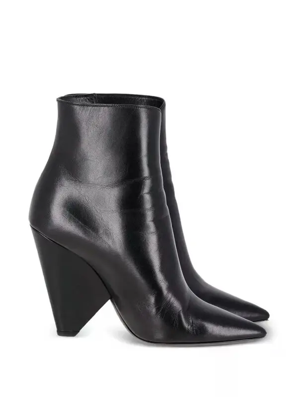 Saint Laurent Pyramid-heeled Leather Ankle Boots