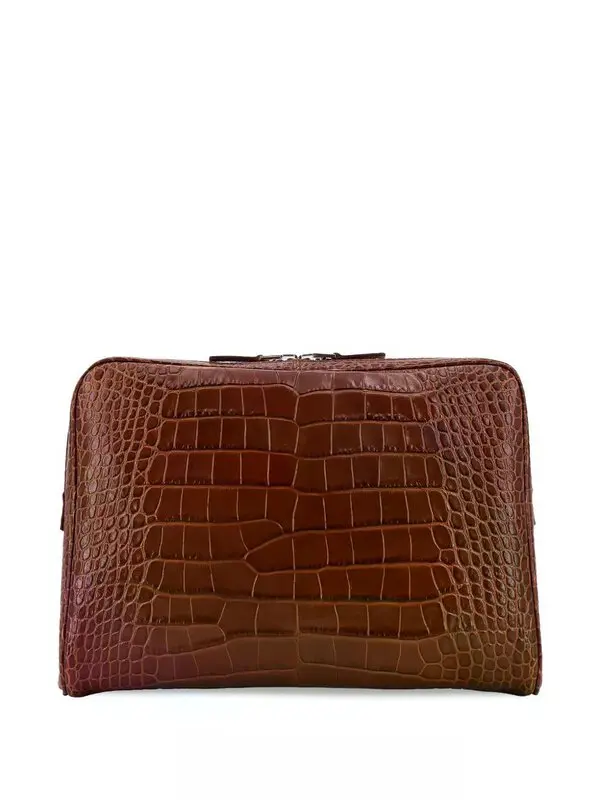 TOM FORD Embossed-leather Zip Clutch Bag