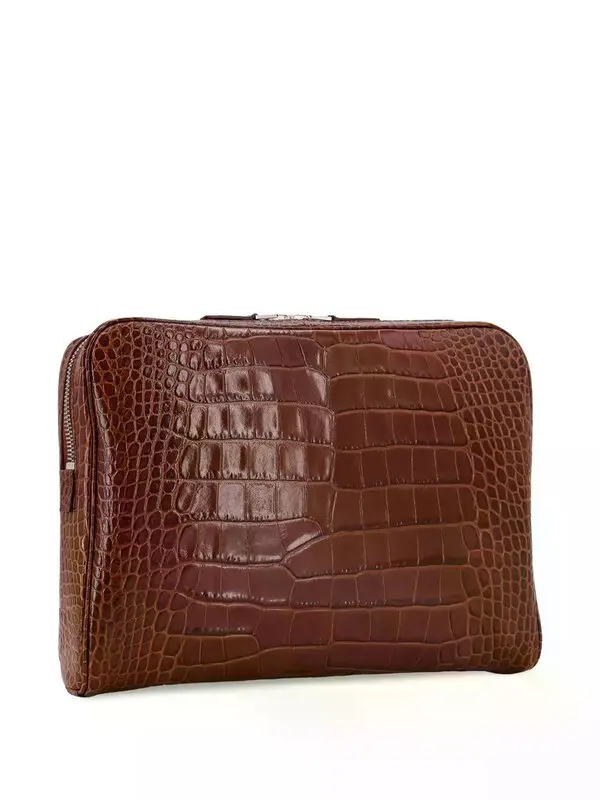 TOM FORD Embossed-leather Zip Clutch Bag